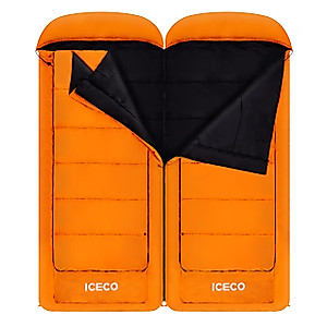 ICECO Double Sleeping Bags for Adults, Cold Weather Sleeping Bag, Big and Tall 2 Person Sleeping Bag Extra Large for All Season Winter Camping, Fishing and Hunting,with Removable Layer