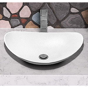 Monarch Abode 19086 Hand Hammered Classic White Harbor Vessel Bathroom Sink (19 inches)