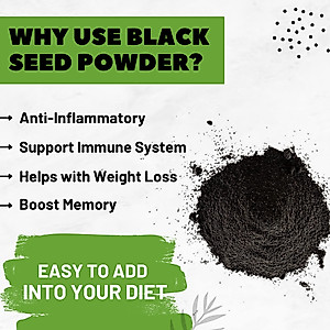 Berrilys Organic Black Seed Powder, Ground, 16 Ounces, Also Known As Nigella Sativa, Kalonji, Black Cumin Seed, Great for Baking and Bread Making