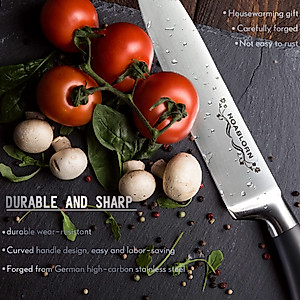 Kitchen Knife Set with Block,HOABLORN Acacia Wood Block Knife Set 15 Pcs with Extra Wine Set,Professional Knives Set for Chefs Family,Best Kitchen Gifts for Housewarming