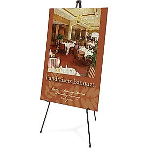 Quartet Instant Easel 64" Stand, Supports 10 lbs., Heavy-Duty, Tripod Base, Powder Coated Steel Material, Collapsible, Black (27E)