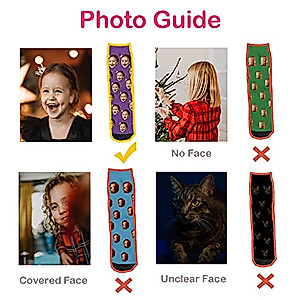 Dreamdecor Custom Funny Socks with Photo Novelty Face Crew Socks Personalized Funny Gifts for Men Women Kids