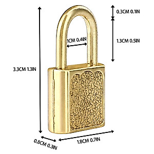 10pcs Mini Cute Diary Padlocks Gold Small Luggage Locks with Keys for Jewelry Boxes Decor