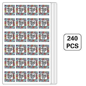 Thank You Stickers,Thank You Colorful Flowers Business Stickers,Thank You Small Business Stickers,Business Packaging Stickers Envelop Seals 240 PCS