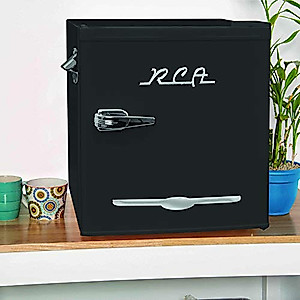 RCA 1.6 cu. ft. Retro Bar Fridge with Side Bottle Opener, Black (RFR176-BLACK)