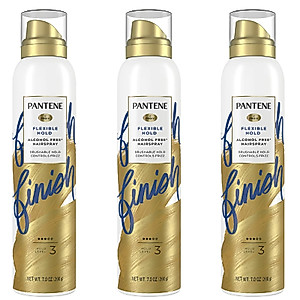 Pantene Hairspray, Smooth & Soft Finish, Pro-V Level 3 Airspray, Humidity Resistant, 7 Oz, Pack of 3