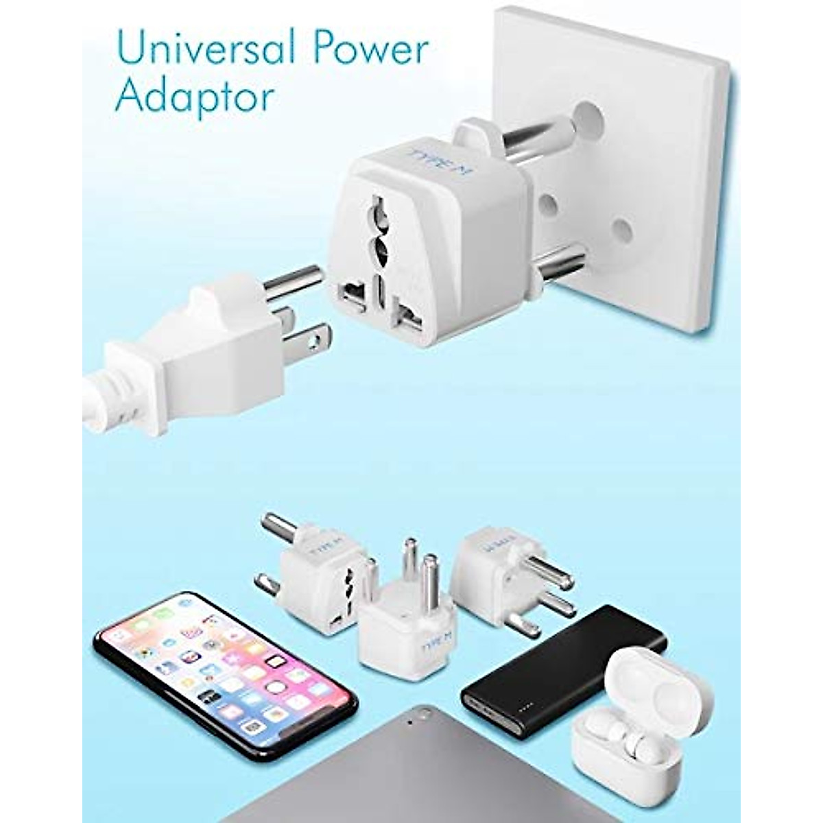 Ceptics South Africa, Botswana Travel Adapter, Universal Socket Plug Accepts Plugs From any Country, Perfect for Cell Phones, Laptops, Chargers and More - 3 Pack