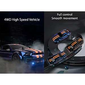 Apawband RC Drift Car 1/14 Scale RC Car RTR Remote Control Race Cars Drifting Toy for Boys Kids 4WD 30KM/H RC Vehicle with LED Lights Drift Tires + Racing Tires