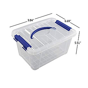 Rinboat 6 L Plastic Storage Bins, Clear, 2 Packs