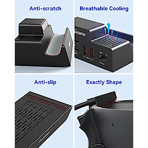 Dual Monitor Docking Station for Steam Deck & ROG Ally, Steam Deck Dock and ROG Ally Dock with 4K 60Hz HDMI & DisplayPort, Gigabit Ethernet, 3*USB3.1 10Gbps Data Port, PD 3.0 Charging Port