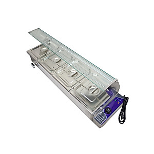 INTBUYING 4 pan Food Warmer Steam Table Kitchen Machine Bath Warmer Breakfast Supply