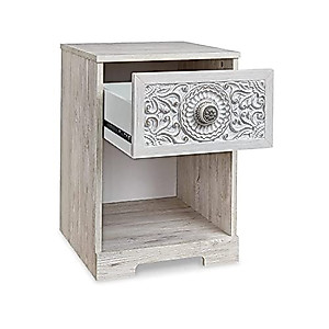 Signature Design by Ashley Paxberry Boho 1 Drawer Nightstand, Whitewash