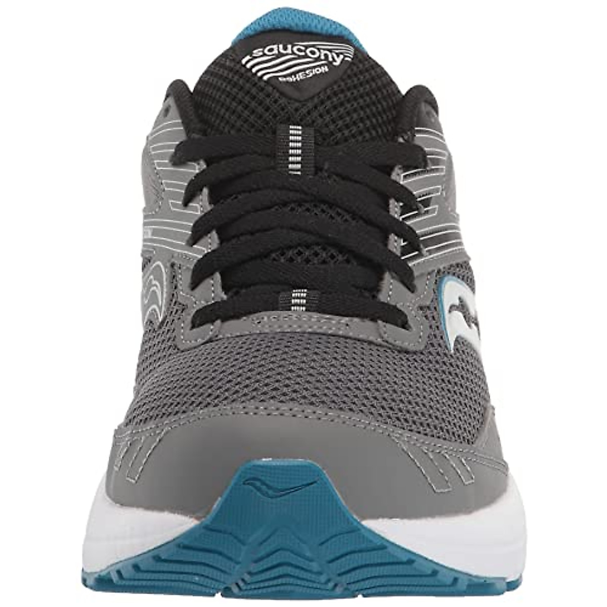 Saucony Men's Cohesion 15 Running Shoe, Charcoal/Topaz, 8.5