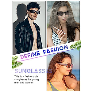 24 Pairs Rectangle Sunglasses y2k Sunglasses Small Square Sunglasse Retro Sunglasses for Women Men Neon Sunglasses Vintage Rectangular Narrow Sun Glasses Y2k Eyewear, 12 Styles