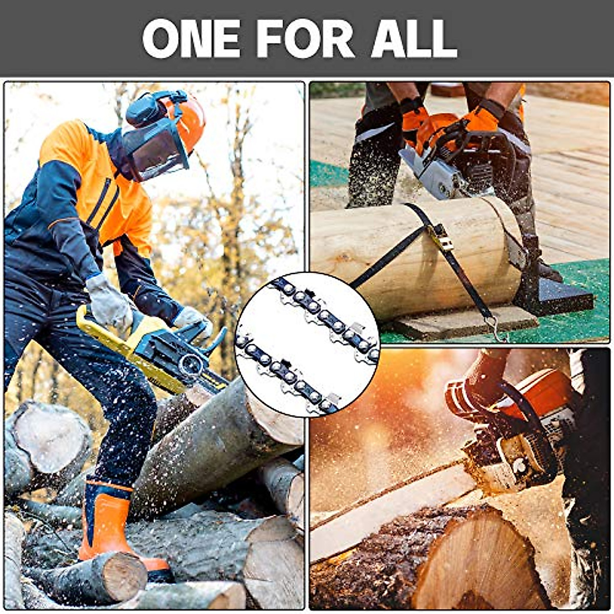 Honoson Mini Chainsaw Chain Chainsaw Chain Mini Guide Saw Chain Replacement Portable Mini Chainsaw Chain Guide Chain for 4 Inch 550W 24V 26V 36V Cordless Electric Chainsaw (4, 4)