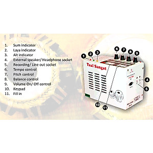 TAAL-SANGAT FULL METAL BODY INDIAN DIGITAL TABLA DRONE DRUMS WITH CLASSIC KNOB CONTROLS. USA POWER ZONE