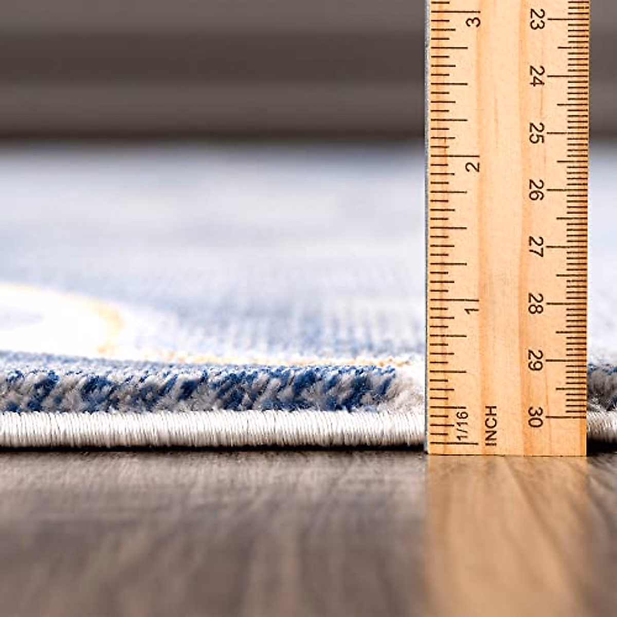 Abani Sand Wave Print Modern Blue & Grey Dining Room Rug - Non-Shedding 5’3” x 7’6” (5'x8') Rugs Multicolor Swirl Pattern Area Rug