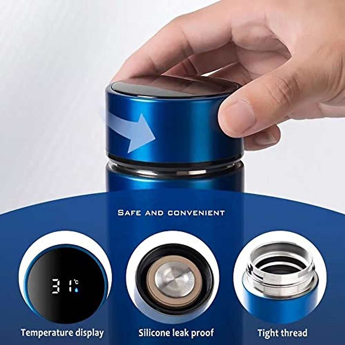 CAUZAMARE 17 oz TES1A Logo Frosted Travel Mugs & Tumblers Vacuum Insulated Stainless Steel Thermal Bottle Fashion Business Thermal Cup for Hot or Cold Drink Coffee Or Tea (Red)