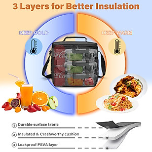 Large Insulated Lunch Bag for Women Men, 10L Leakproof Thermal Reusable Lunch Box for Adult & Kids, Tall Meal Prep Lunch Cooler Tote with Pockets for Office Work by Tirrinia, Charcoal