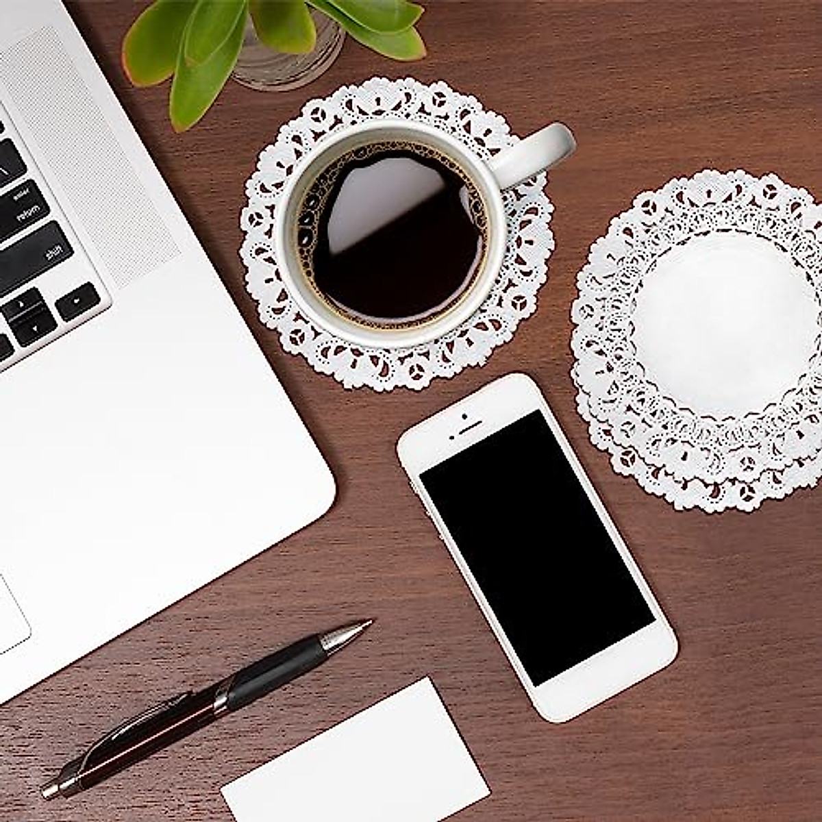 The Baker Celebrations White Round paper Lace Table Doilies 4 5 6 8 10 and 12 inches Assorted Sizes (Variety pack of 120-20 of each)