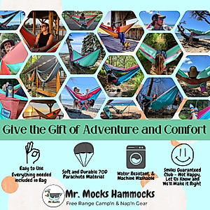 Mr. Mocks Camping Hammocks | Single Double and Bunk Bed Backpacking Hammock | Featherlite Outdoorsman Survival | hammok hamick hamock | (Wild Turkey, Single)
