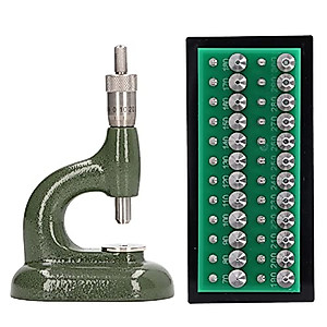 ViaGasaFamido Watch Press Tool Kit 48Pcs Dies Watch Repair Tool Watch Opener Watch Back Case Closer Watchmaker Jewelling Tool Aluminum Alloy Green with Storage Box