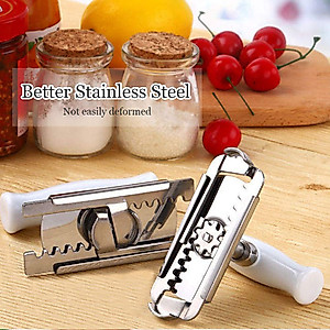 Adjustable jar opener for weak hands Stainless Steel Anti-skid Can Openers Labor-Saving Twist Screw Capping Tool, Fit Seniors, Arthritis, Women, Chilren,Bottle Bottle Opener Keychain Included