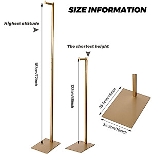 Sintuff Adjustable Cloth Display Stand Adjustable 48-72 Garment Display Single Metal Cloth Display Single Rack Display Single Costumer Shirt Display Costumer for Thrift Shop Retail Store (Gold)