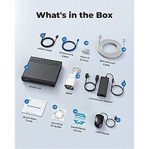 REOLINK 4K Security Camera System, RLK16-800B8 8pcs H.265 4K PoE Security Cameras Wired with Person Vehicle Detection, 8MP/4K 16CH NVR with 4TB HDD for 24-7 Recording