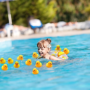 Bath Duck Toys 12 PCS Yellow Rubber Ducks Squeak & Float Ducky Baby Shower Pool Toy for Toddlers Kids Boys Girls