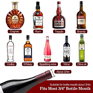 12/24/48/100 Pack Liquor Pour Spout, Stainless Steel Classic Bottle Pourers with Rubber Dust Cap, Speed Wine Bottle Pourer for Liquor Bottle, Oil Bottles(12 Pack)