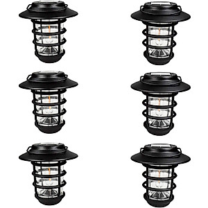 Home Zone Security Solar Decorative Glass Wall Lantern Light No Wiring 6 Set