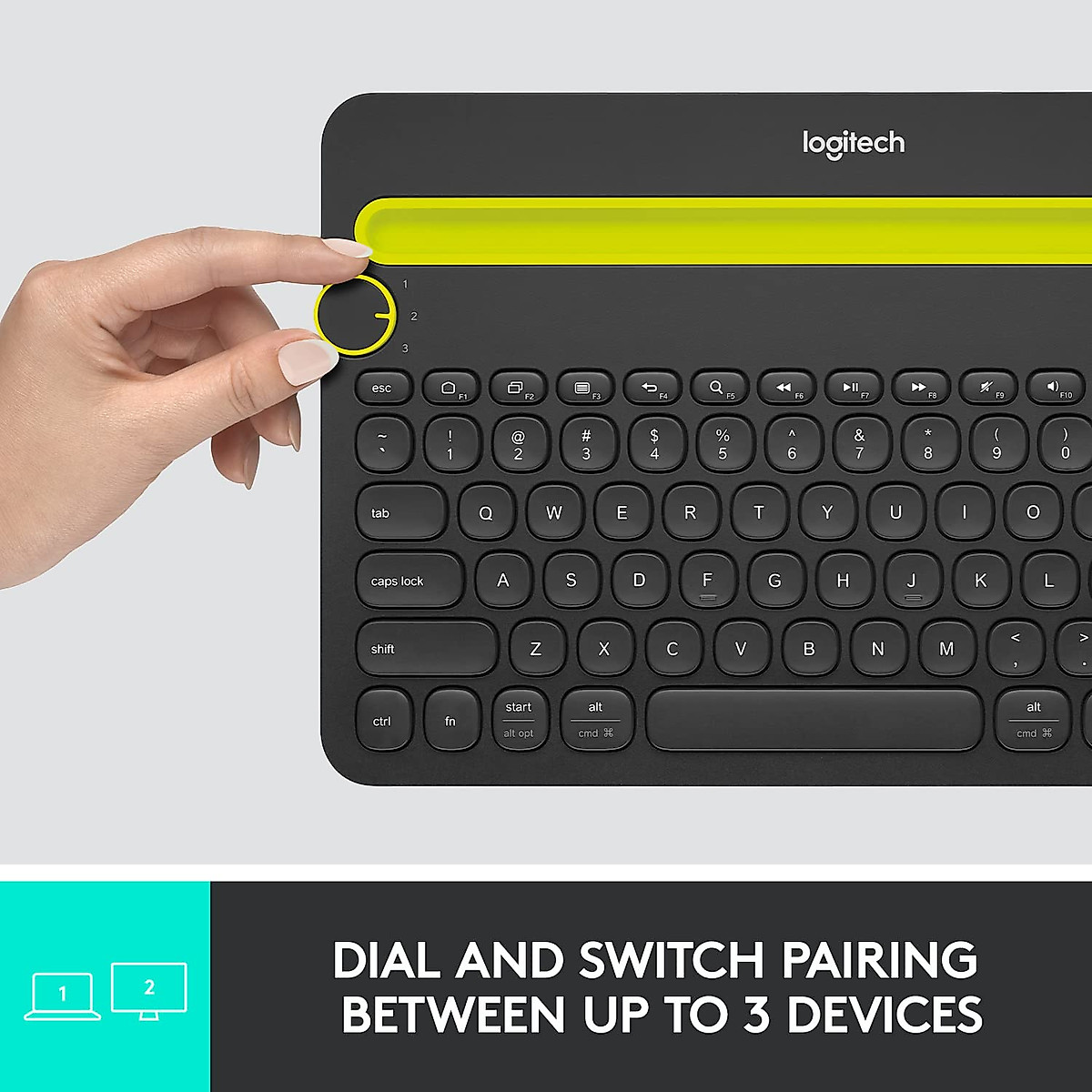 Bluetooth Multi-Device Keyboard K480 - Switch typing between your computer, phone, and tablet