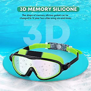 portzon Kids Swim Goggles Anti Fog Swimming Goggles Clear No Leaking for Child