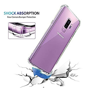 KIOMY Galaxy S9 Plus Case Crystal Clear Shockproof Bumper Protective Phone Cover for Samsung Galaxy S9+ Transparent Pure TPU Skin for Men Women Girls Flexible Rubber Silicone