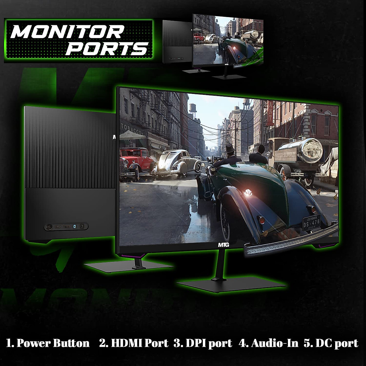 MTG 27 inch 1920x1080 ELED Desktop Laptop Monitor - Full HD 165Hz 1ms, VESA Mountable, HDMI, 3 Side Frameless Bezel, Ultra Light Sleek Thin Design, Webcam, Wired Keyboard Mouse Combo for Home Office`