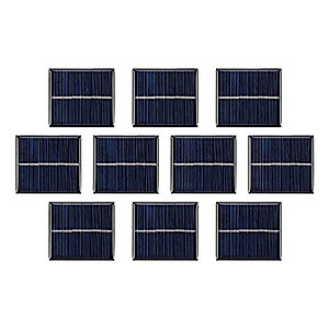SUNYIMA 10Pcs 3V 120mA Micro Solar Panels Cells DIY Solar Epoxy Plate Electric Toy Materials Photovoltaic Cells Charger 60mmx55mm/2.36"x2.16"