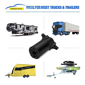 Nilight 7-Way to 4-Way Flat Blade Trailer Adapter Waterproof Rugged Nylon Housing 7-pin to 4-pin Trailer Wiring Adapter