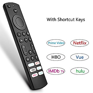 Replacement Remote for All Toshiba Fire TVs and Insignia Fire/Smart TVs with 6 Shortcut Buttons Netflix, Prime Video, ImdbTV, Hulu and More.