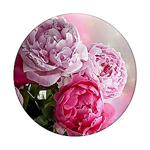 Pink Peony Peonies Flowers Floral Garden Botanical PopSockets Swappable PopGrip