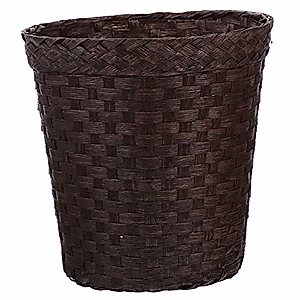 Ipetboom 1Pc Woven Baskets for Storage, Laundry Basket Bathroom Trash Can Garbage Can Small Trash Can Wicker Baskets Blanket Basket Storage Baskets Paper Rattan Basket for Home, Coffee
