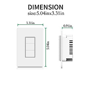 SANA Smart Light Switch,WiFi Wall Light Switch, Easy Installation and APP Control, Compatible with Alexa and Google Home, No Hub Required (3 Switches in 1 Gang)