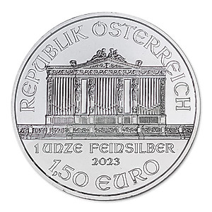 2023 AT 1 oz Austrian Silver Philharmonic Coin 1.50 Euros Brilliant Uncirculated with a Certificate of Authenticity €1.50 BU