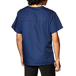 Cherokee V-Neck Men's Scrub Top with Chest Pocket, Durable, Fade Resistant and Easy Care 4789, L, Navy