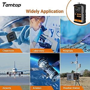 Temtop Professional Particle Counter Affordable Cleanroom Portable Particulate Sensor 0.3μm~10μm Particulate Matter Tester PM0.5, PM2.5, PM10 Detector ISO-21501 Certified PMD331