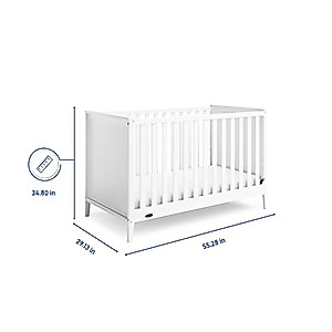Graco Melbourne 3-in-1 Convertible Crib (White) – Converts from Baby Crib to Toddler Bed and Daybed, Fits Standard Full-Size Crib Mattress, Adjustable Mattress Support Base