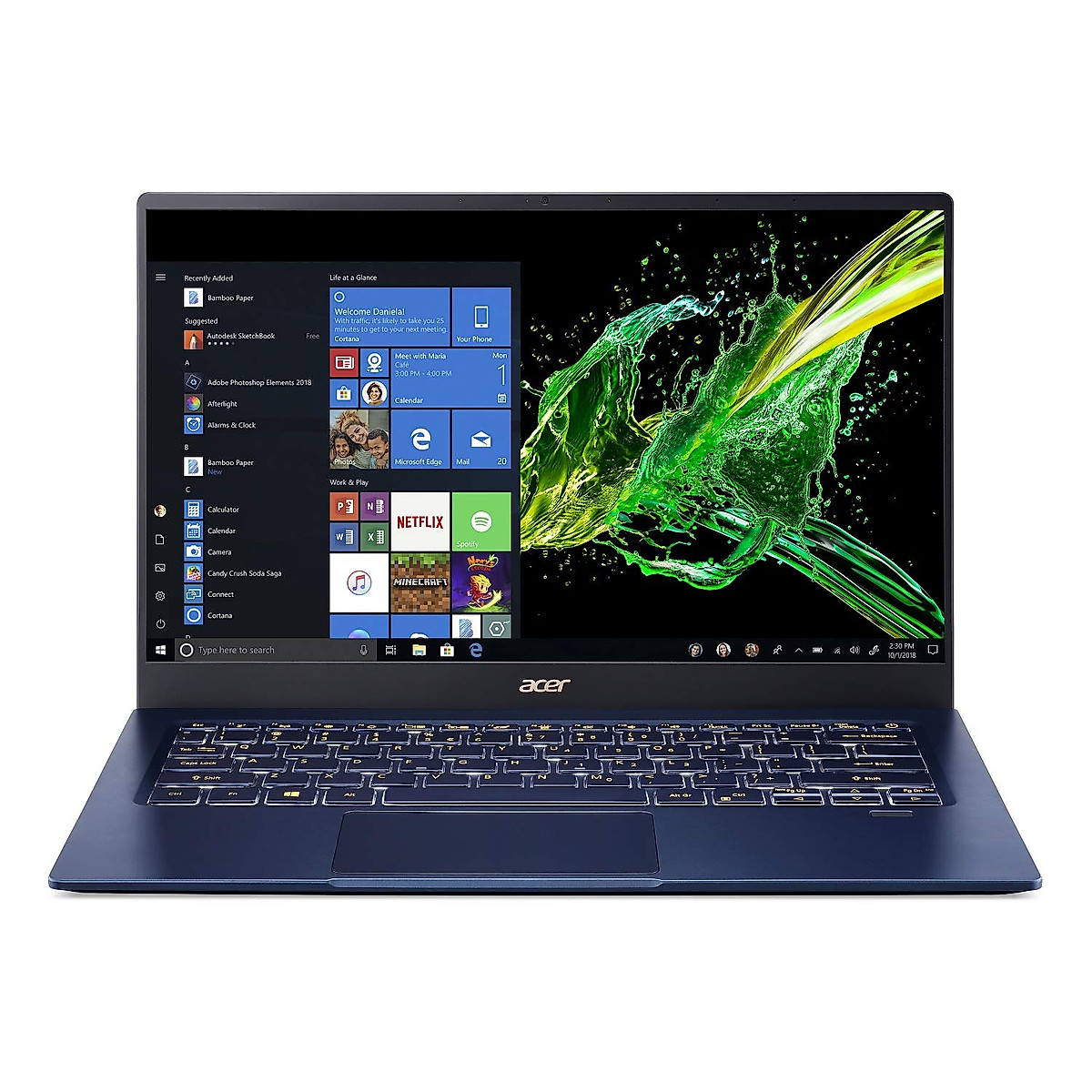 Acer Swift 5 Ultra-Thin & Lightweight Laptop, 14" Full HD IPS Touch, 10th Gen Intel Core i7-1065G7, 8GB LPDDR4, 512GB PCIe NVMe SSD, FP Reader, Wi-Fi 6, Back-lit Keyboard, Windows 10, SF514-54T-76PY