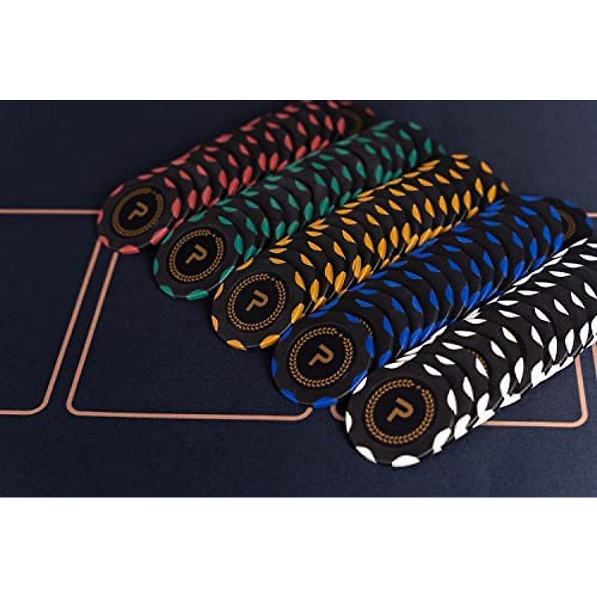 PLAYWUS Clay Poker Chips Set, Professional Poker Set with 300 Pcs 13 Gram Blank Chips, Cards, and Dice, Poker Set Aluminum Alloy Case for Texas Holdem, Blackjack Gambling