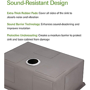 Hykolity 33-inch Undermount Workstation Kitchen Sink, 16 Gauge Single Bowl Stainless Steel Kitchen Sink with Integrated Ledge and Accessories