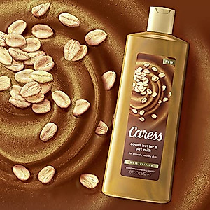 Caress Body Wash for Women, Cocoa Butter & Oat Milk, Shower Gel Moisturizing Body Wash Leaves Skin Feeling Instantly Moisturized, 18.6 oz, 6 Pack